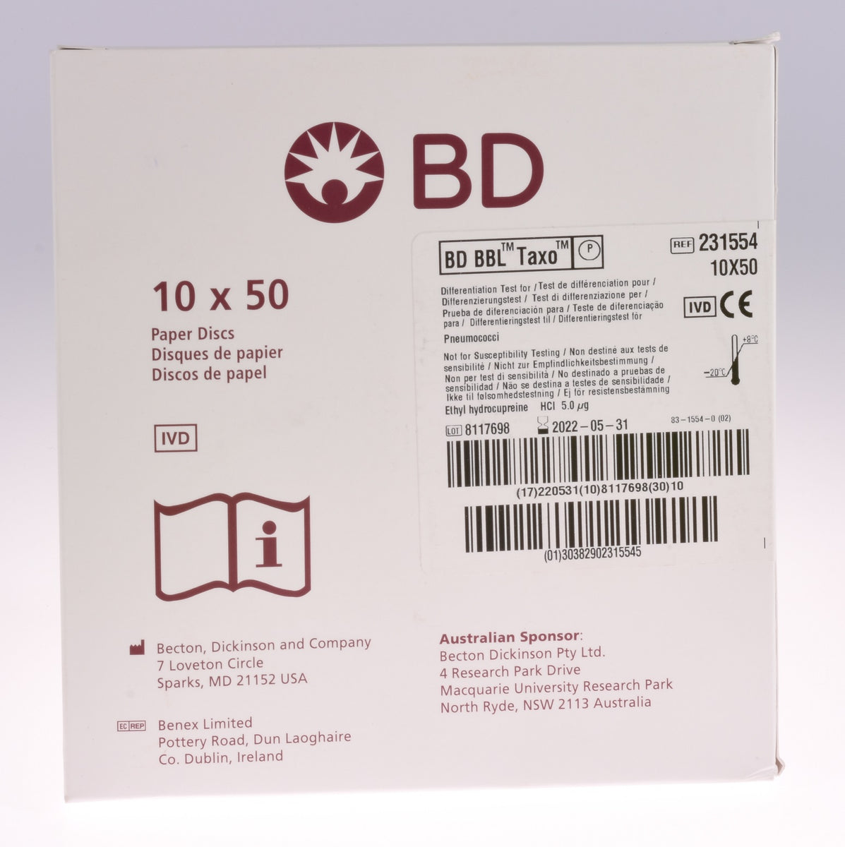 Taxo P Optoquina Sensi-Disc® BBL® – Productos Biológicos Hyla